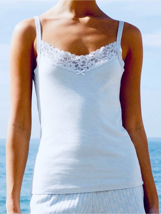 Brandy Melville | Tops | Brandy Melville Light Blue Classic Lace Trim ...